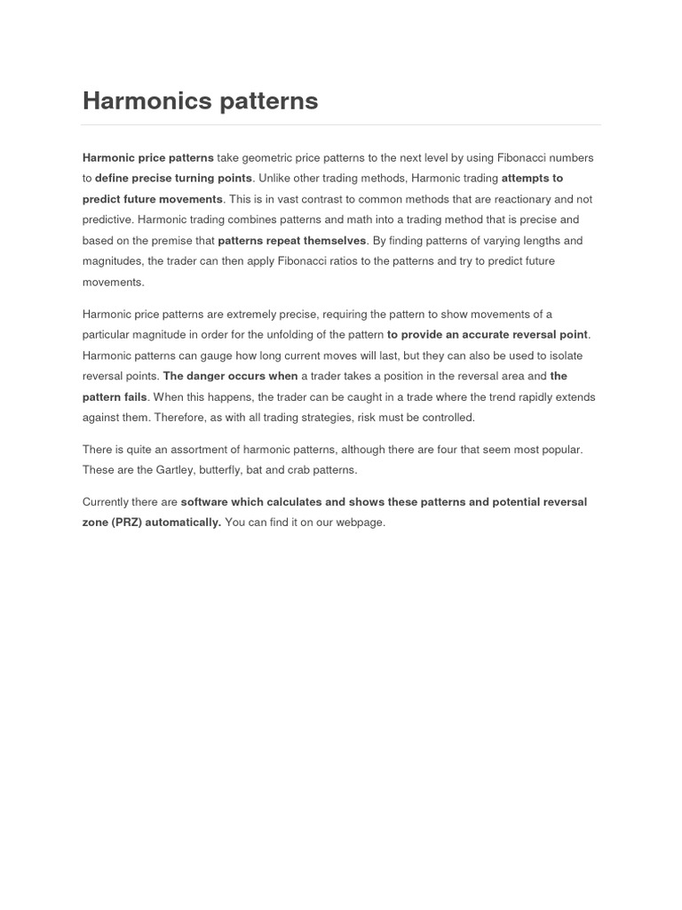 Harmonics Patterns | PDF | Market Trend | Private Sector