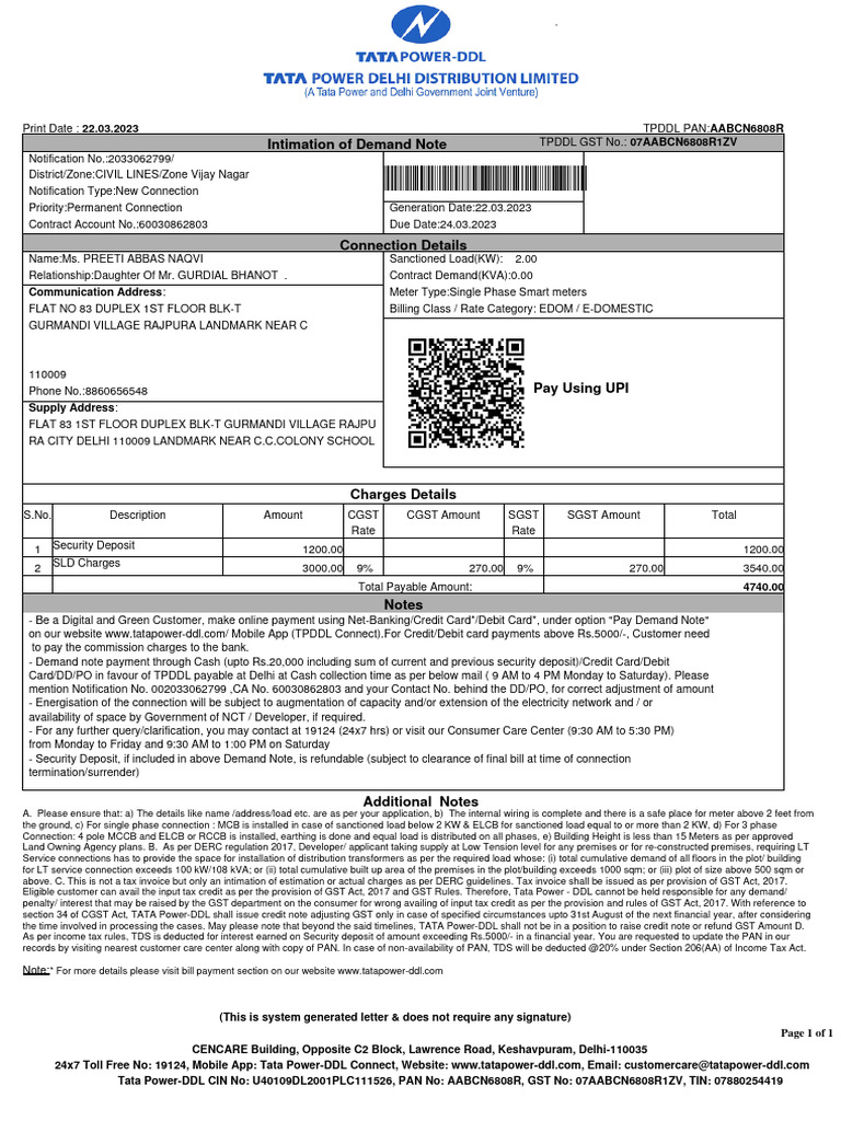 Intimation of Demand Note | PDF | Credit Card | Debit Card