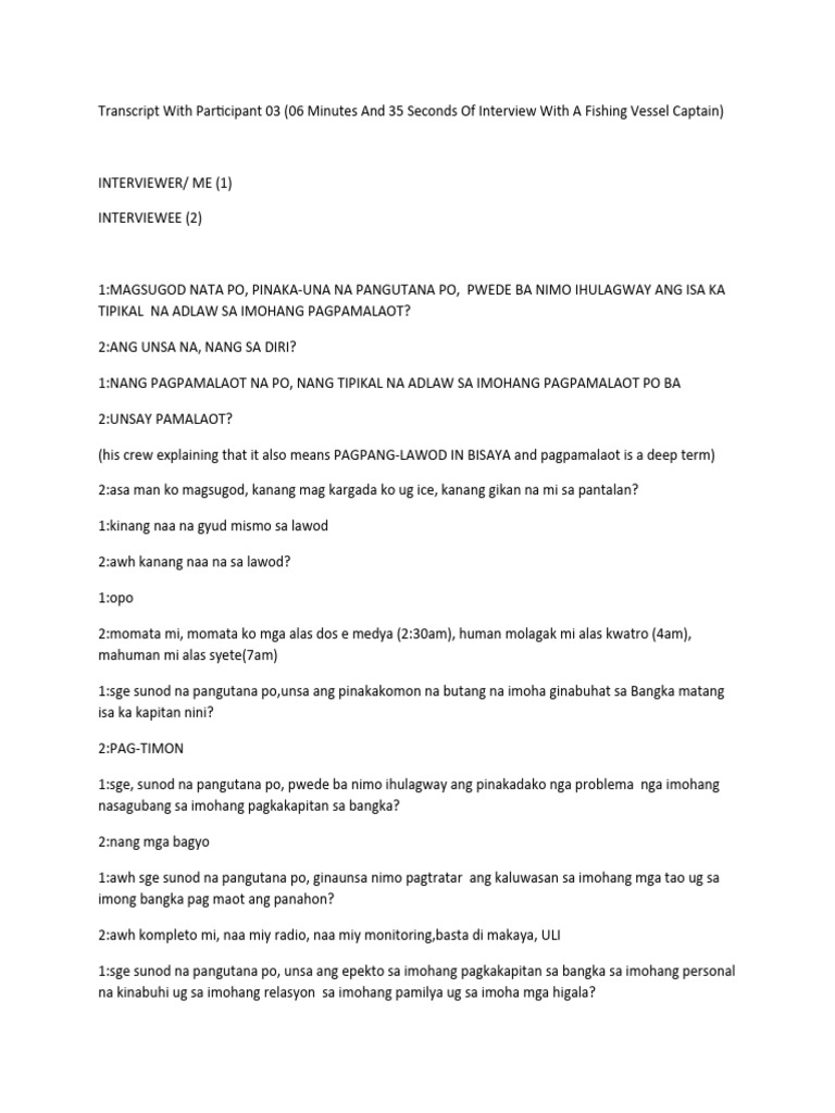 Transcript With Participant 03 | PDF