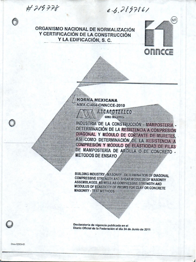 NMX C 464 Onncce 2010 - 0001 | PDF