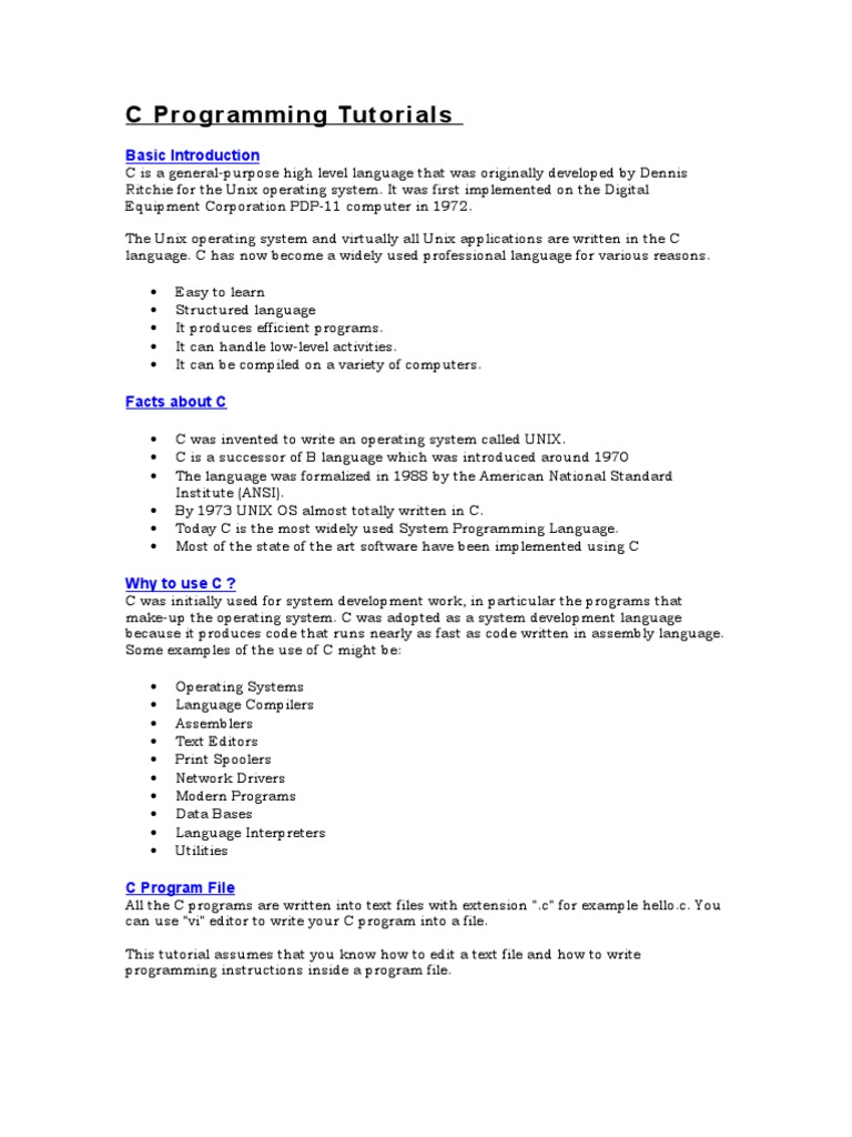 C Programming Tutorials | PDF