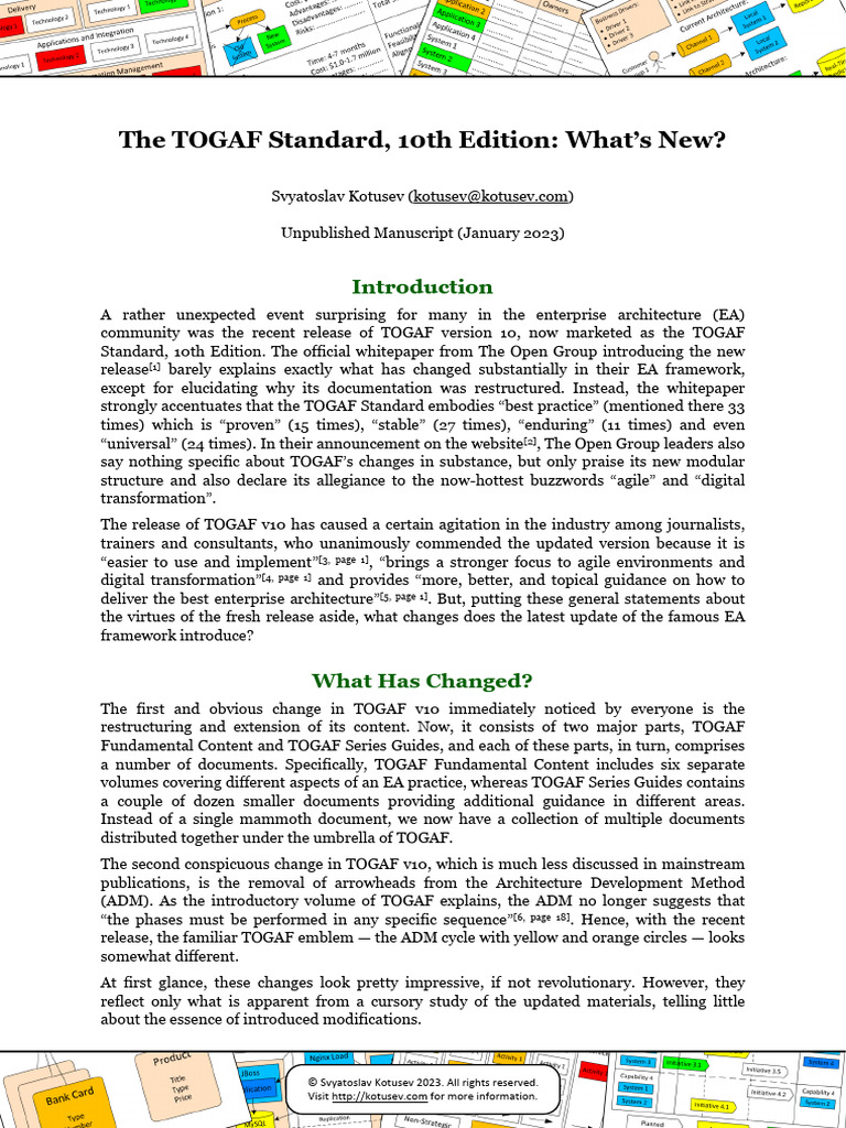 TOGAF 10: Key Changes Explained | PDF | Enterprise Architecture | Expert