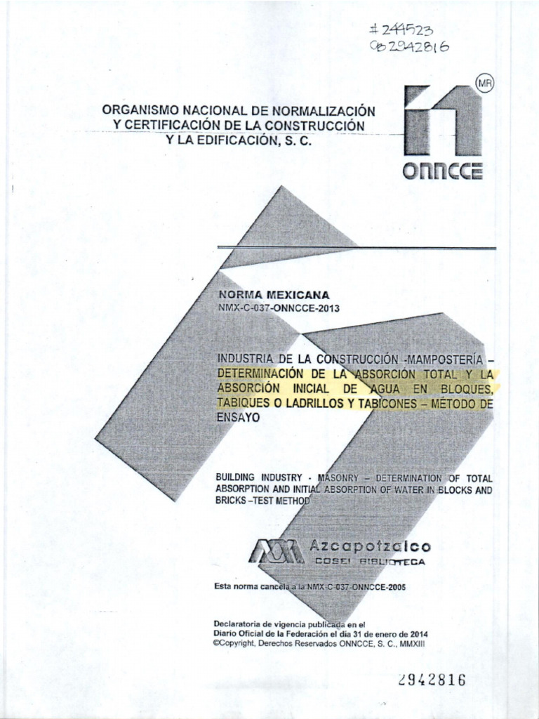 NMX C 037 Onncce 2013 - 0001 | PDF