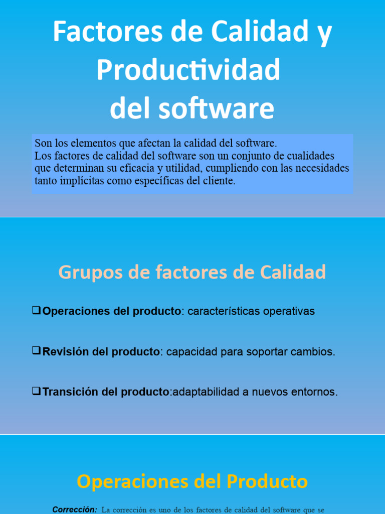 Factores de Calidad y Productividad Del Software | PDF | Negocios