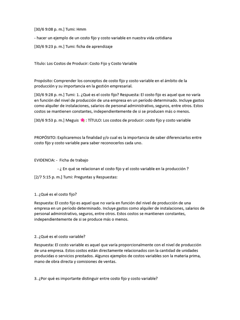 Costos Fijos y Variables | PDF Costos Fijos y Variables | PDF