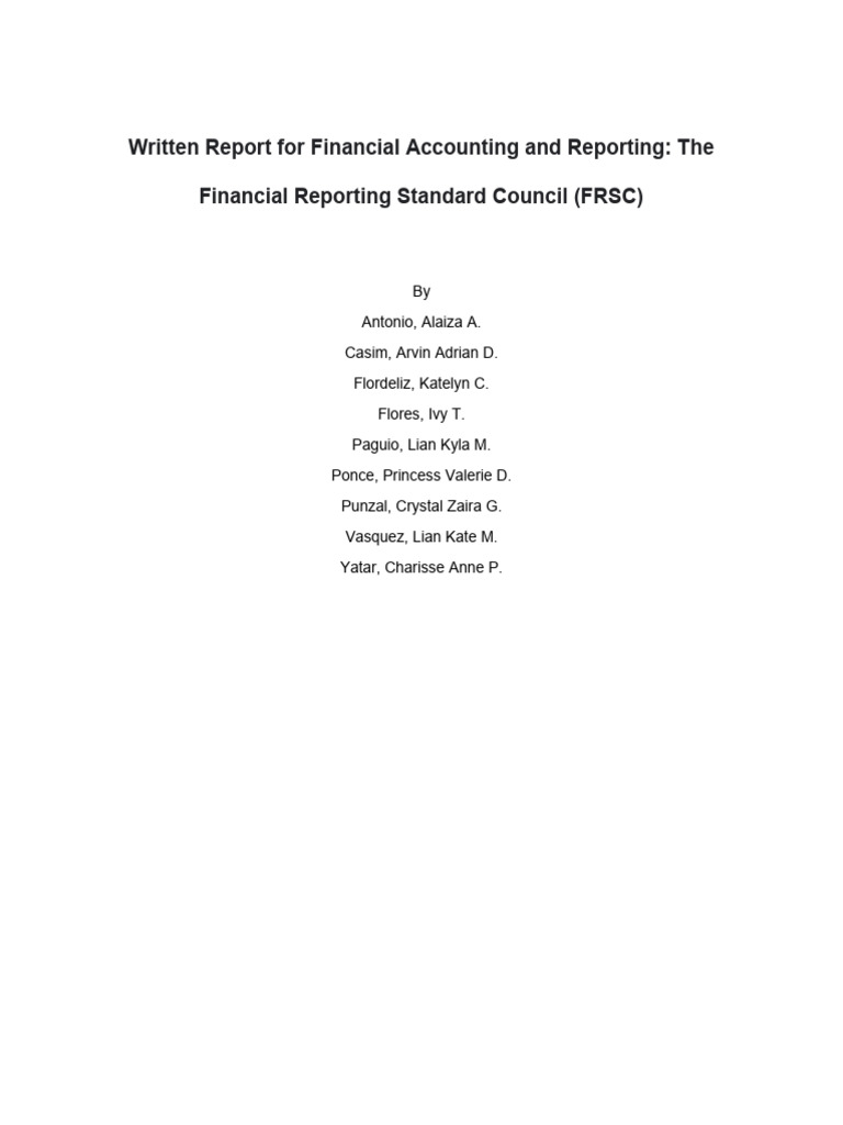 Group 2 FAR Reporting (FRSC - Written) | PDF