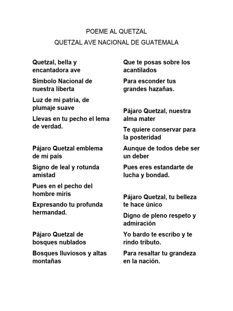 POEME AL QUETZAL | PDF