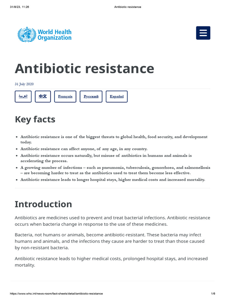 Antibiotic Resistance | PDF