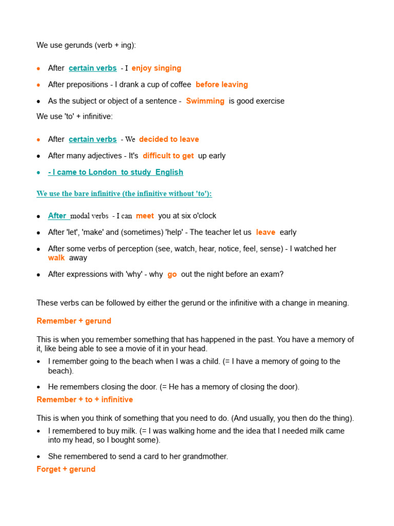 Gerunds | PDF