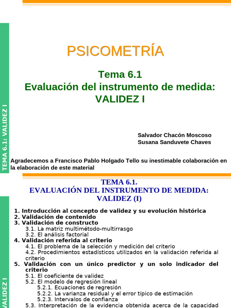 Tema6 1 | PDF | Validez (Estadísticas) | Teorías cientificas