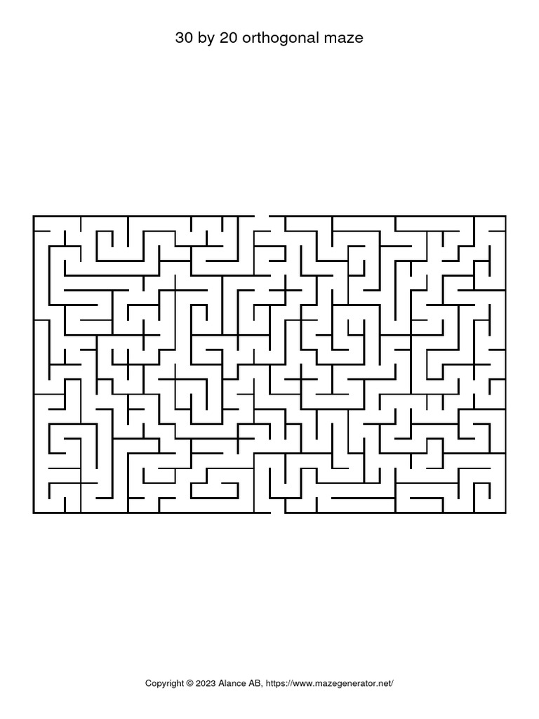 30 by 20 Orthogonal Maze - 24 - 09 | PDF