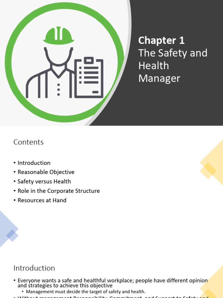 Safety and Health Manager Guide | PDF