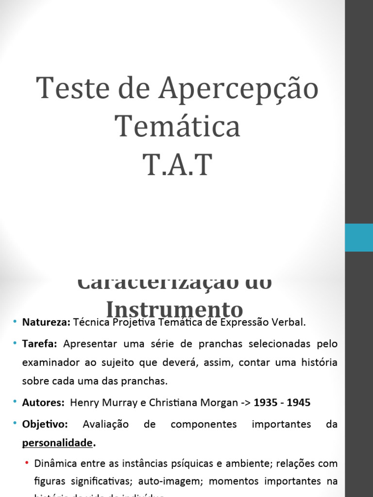 Teste de Apercepção Temãticã T.A.T | PDF