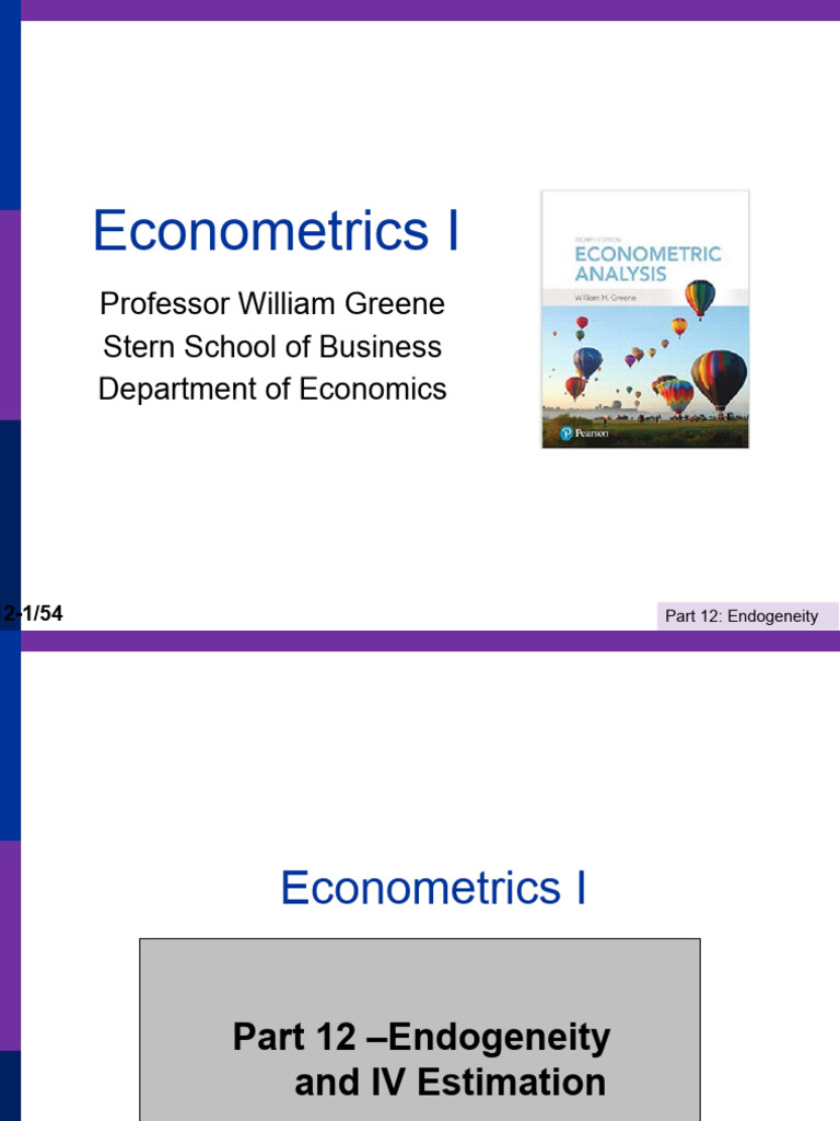 12 Endogeneity, Instrumental Variables, Two Stage Least Squares, Treatment Effects | PDF ...