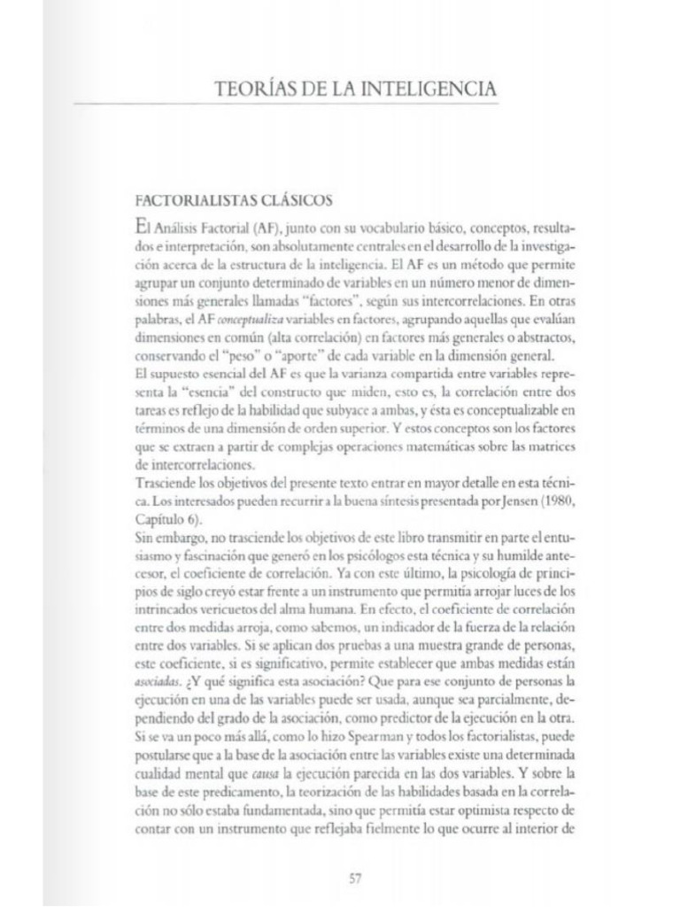 Cap. 2 Teorías de La Inteligencia | PDF