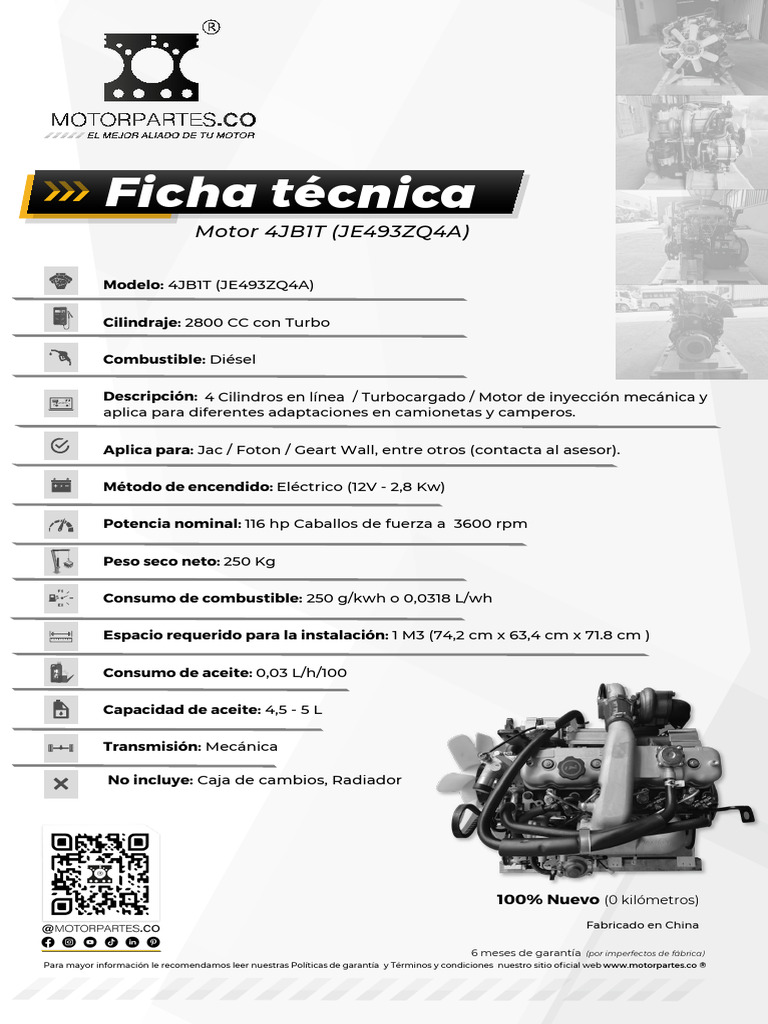 Ficha Técnica MOTOR | PDF