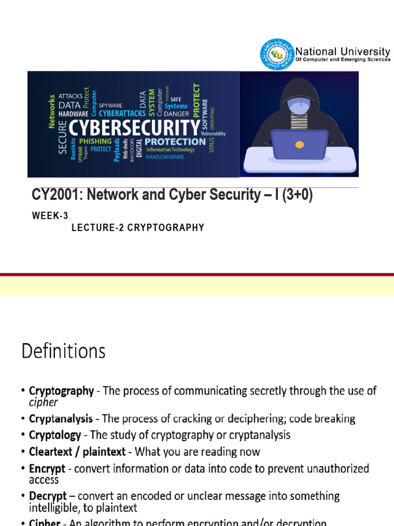 CY2001 Lecture 2 | Download Free PDF | Cryptography | Encryption
