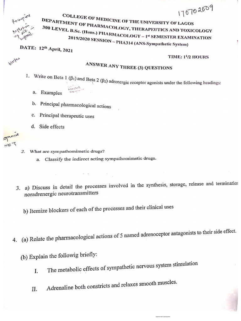 300 Level First Semester Past Questions - 2 | PDF