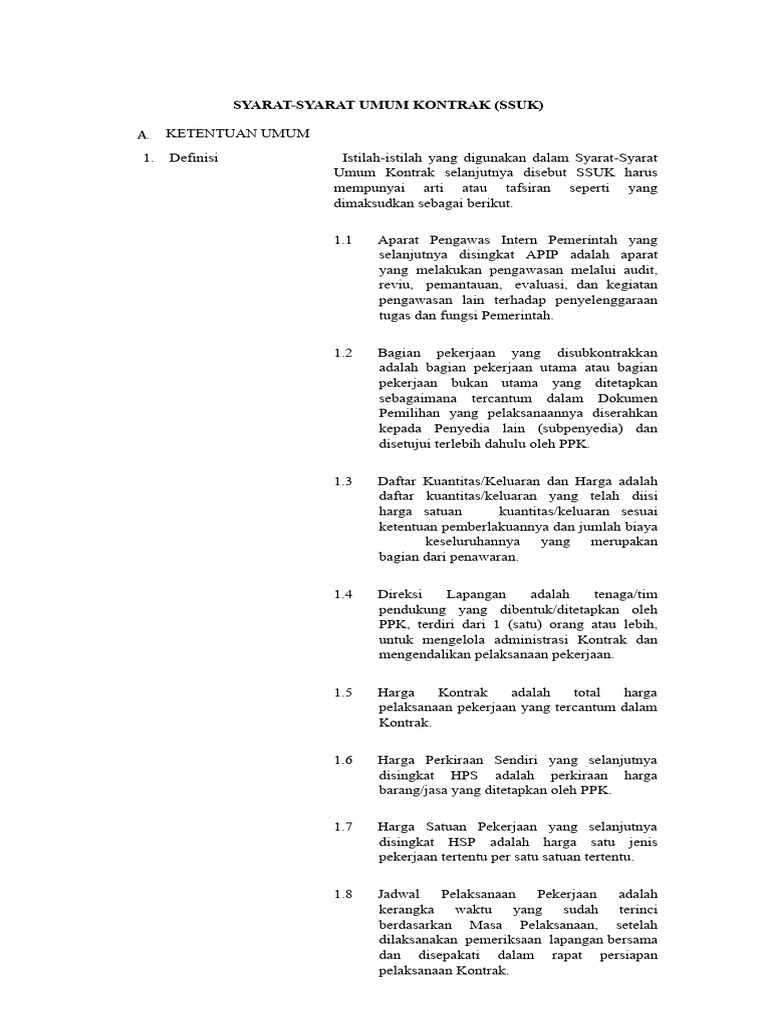 Syarat-Syarat Umum Kontrak | PDF