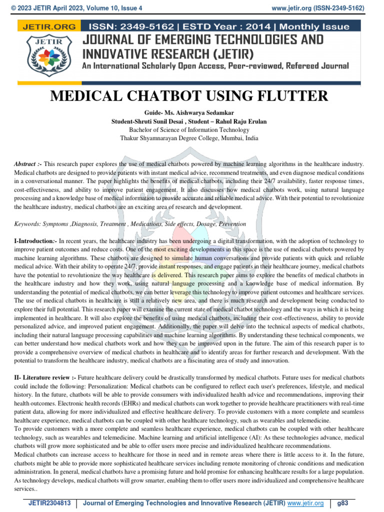 Flutter Paper | PDF | Machine Learning | Health Care