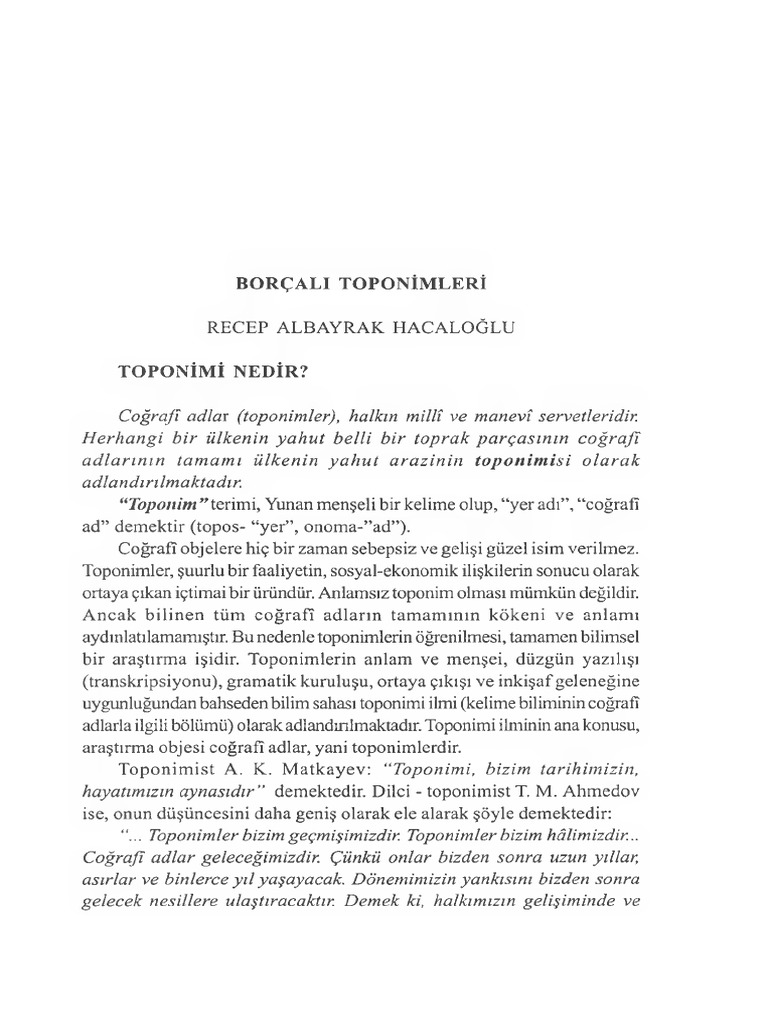 Bor - Al - Toponimleri (#546678) - 683311 | PDF