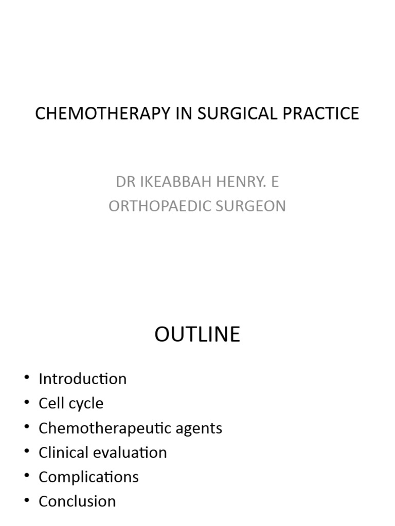 Chemotherapy in Surgical Practice | PDF