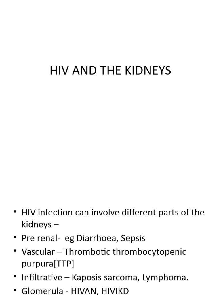 HIV's Impact on Kidney Health | PDF | Hiv | Chronic Kidney Disease