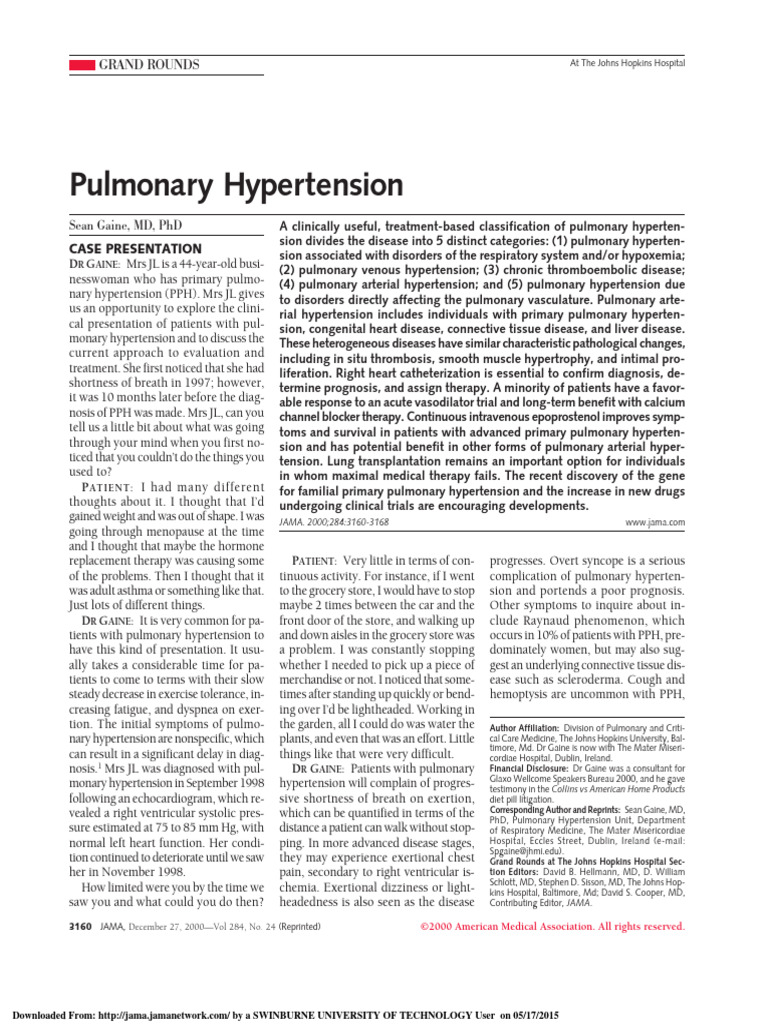 2 - Pulmonary Hypertension | PDF | Hypertension | Vasodilation