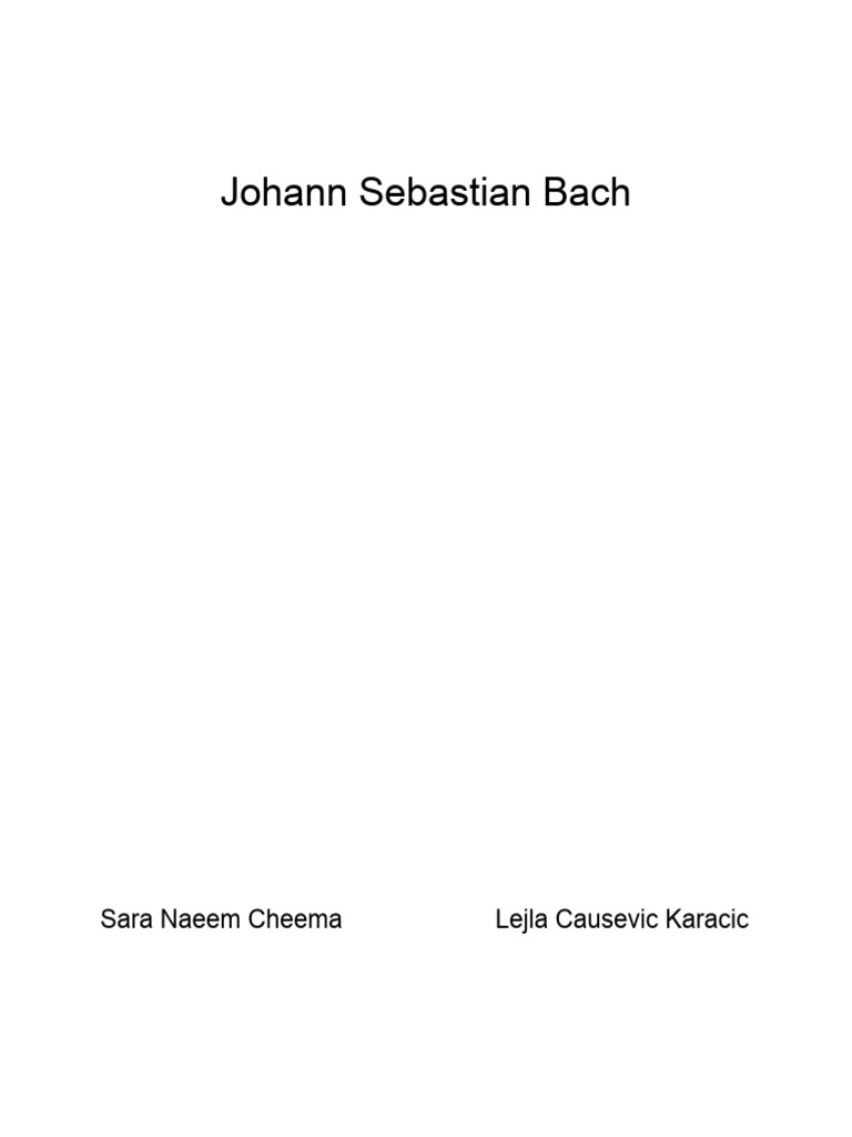 Johann Sebastian Bach | PDF | Johann Sebastian Bach | Bach Cantata