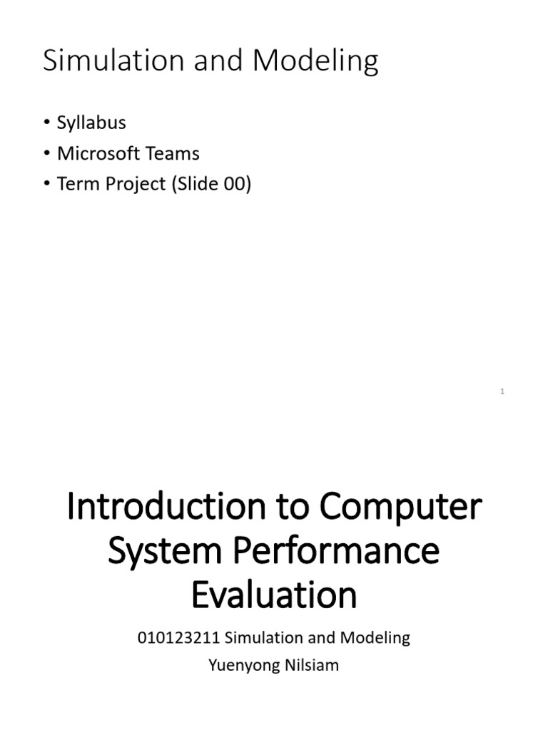 01 - Introduction To Computer System Performance Evaluation | PDF | Simulation | Sensitivity ...