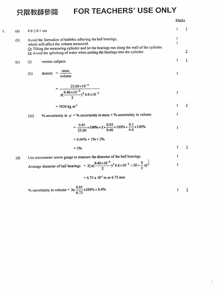 AL 1999 Physics Marking Scheme | PDF