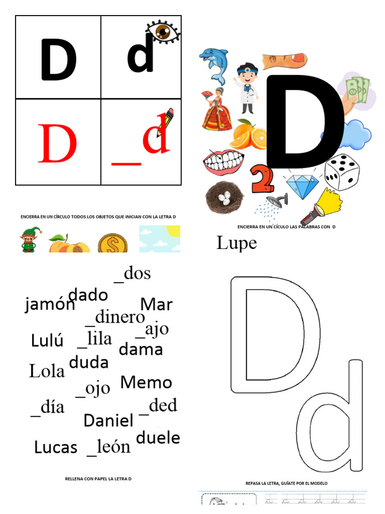 Actividades y Ejercicios con la Letra D | PDF