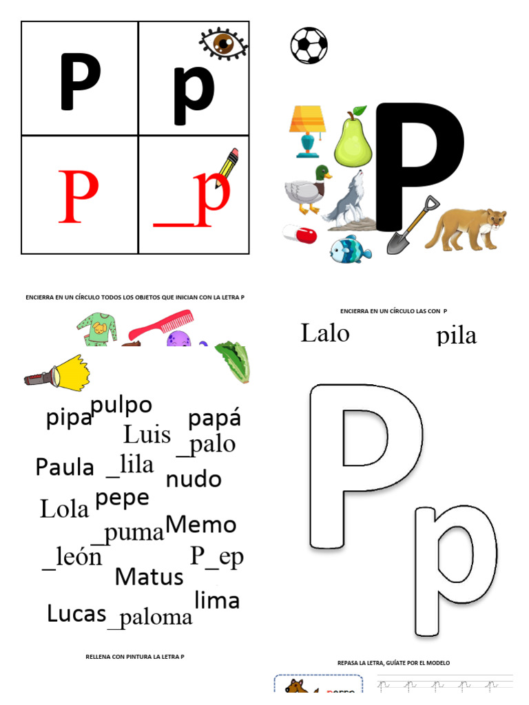 7 Letra P Actividades Matte Ok | PDF