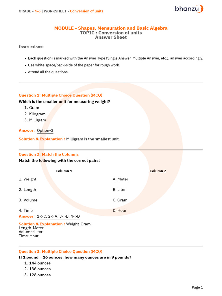 Class 4 Mental Maths WS | PDF