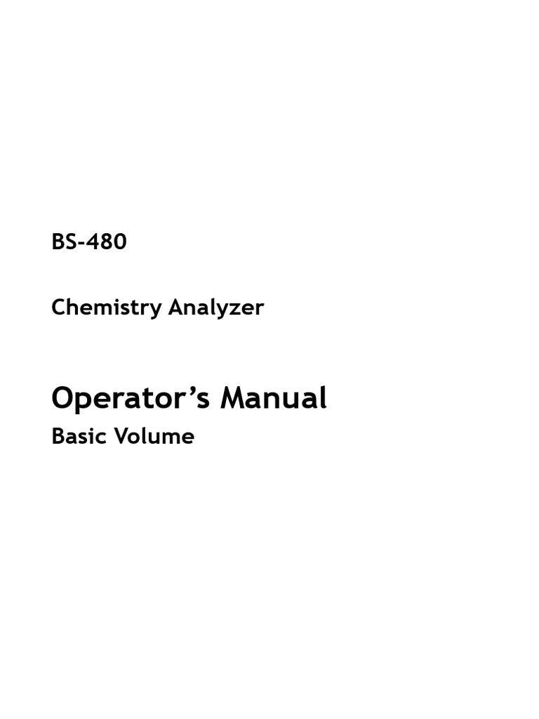 BS-480 Operation Manual V5.0 en | PDF | Waste | Laboratories