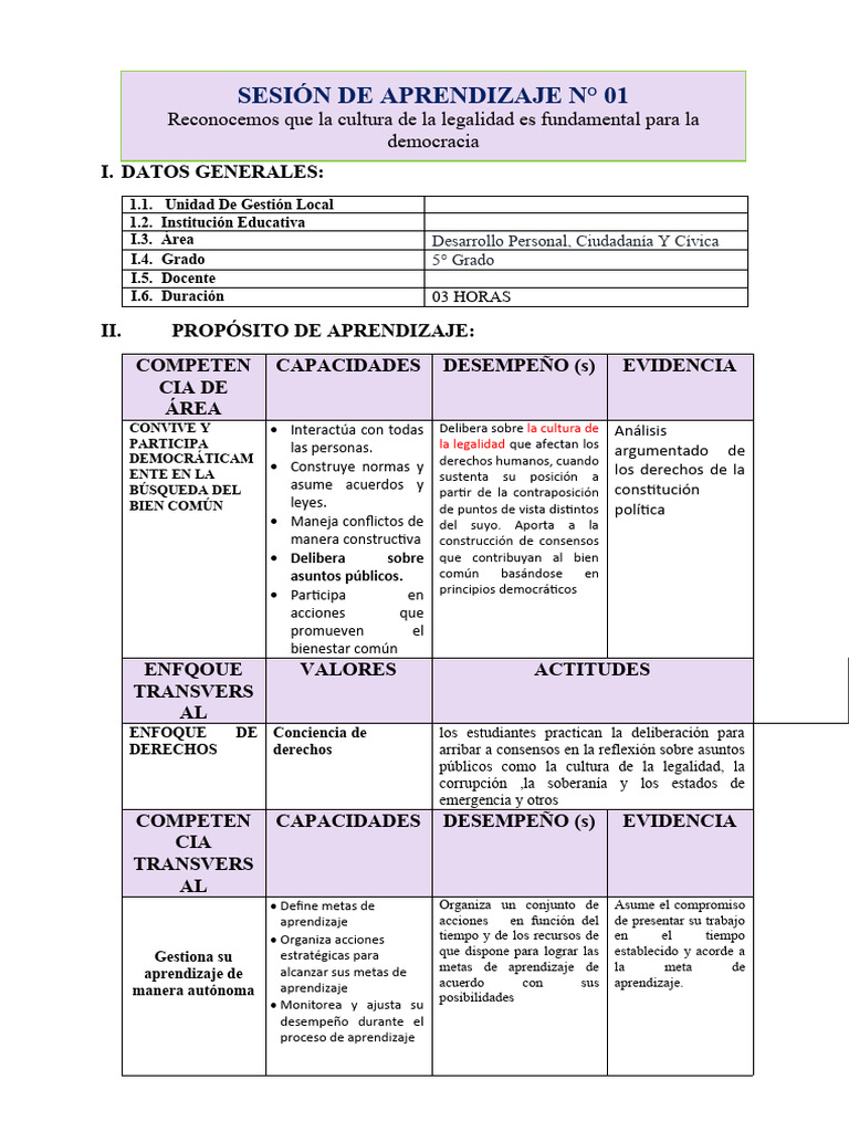 5° Sesión DPCC N°1 | PDF
