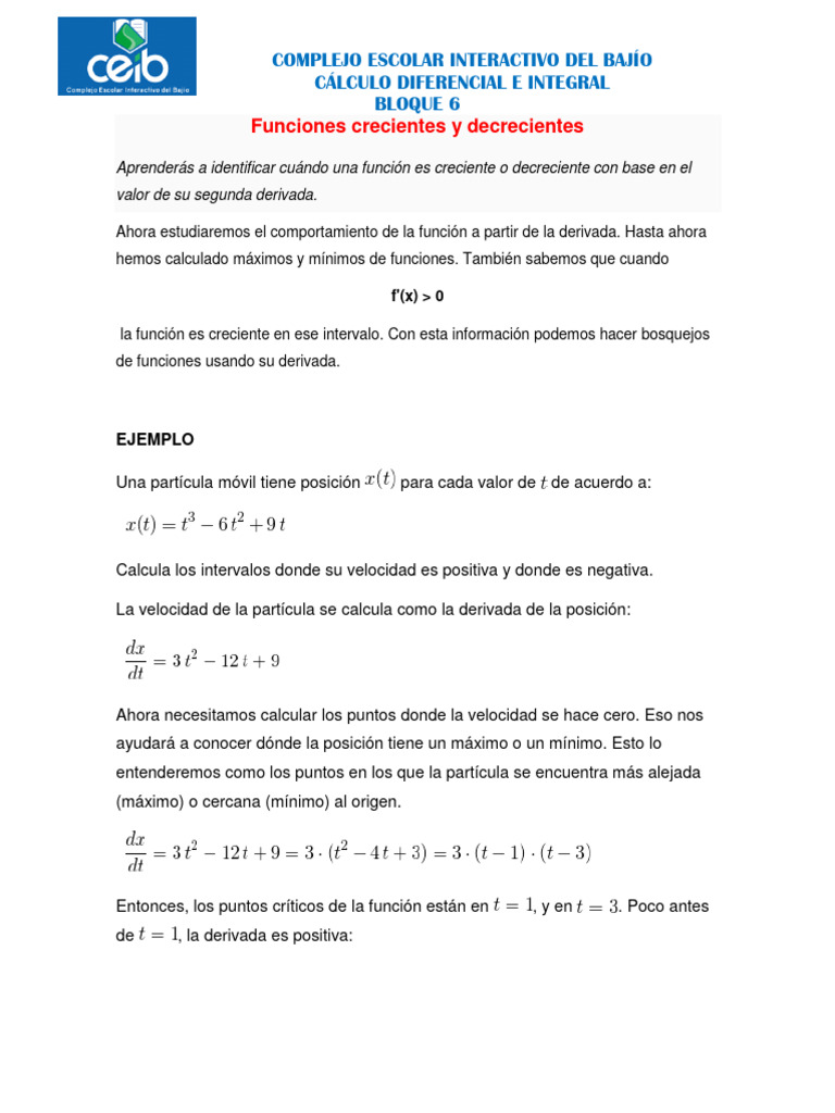 LECTURA_VARIACION DE FUNCIONES | PDF | Derivado | Integral