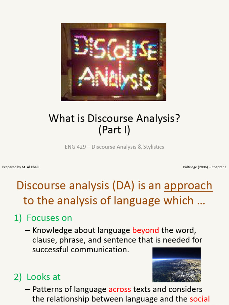Eng 429 - Chapter 1 - What is Discourse Analysis | PDF | Linguistics | Human Communication