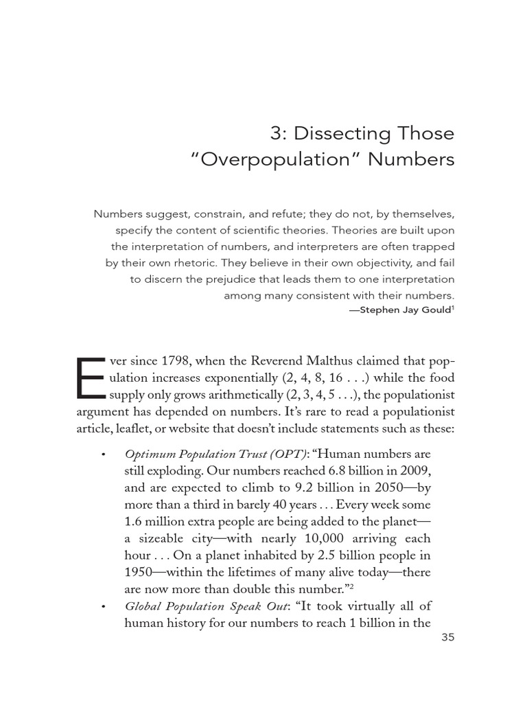 Dissecting Those 'Overpopulation' Numbers", Excerpt From Too Many ...