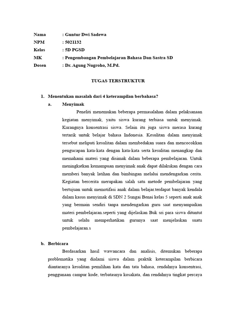 Tugas Struktur PGSD | PDF