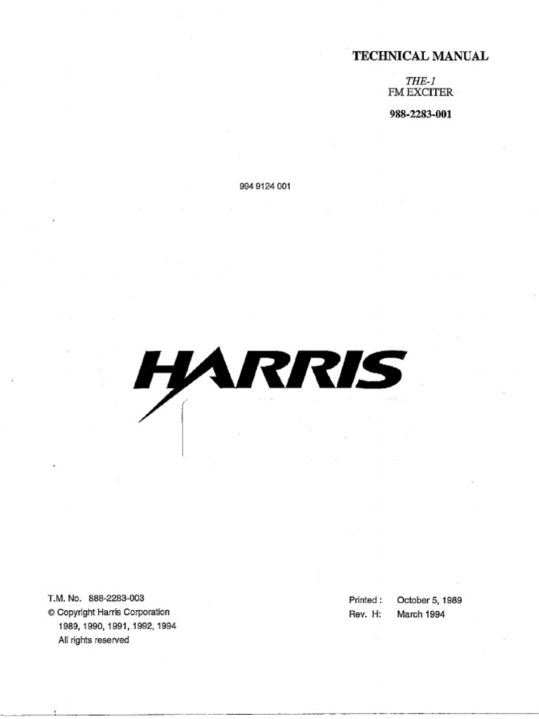 Harris HT-25CD The-1 Exciter | PDF