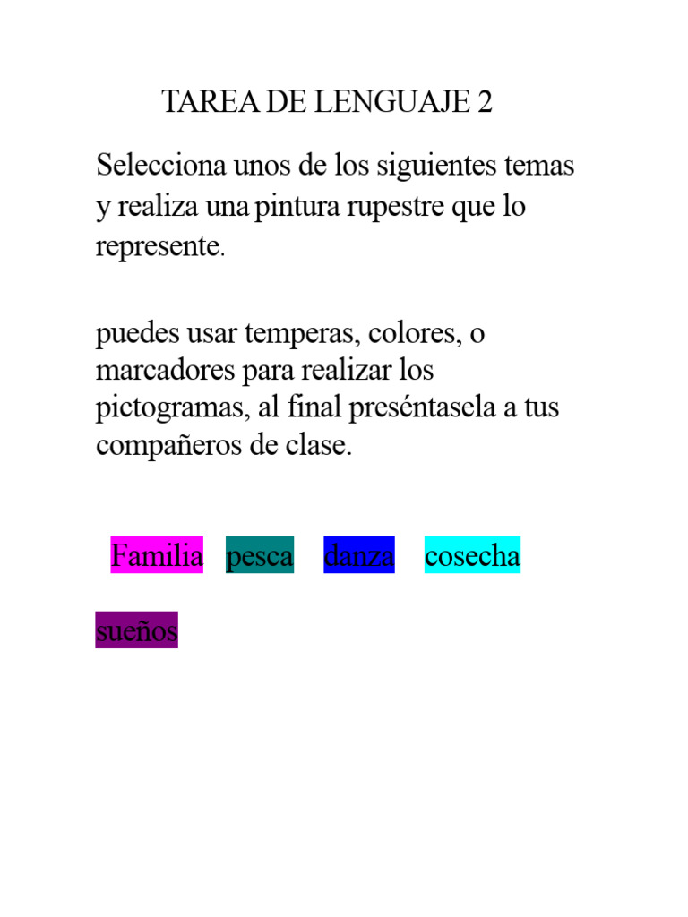 Tarea de Lenguaje 2 | PDF