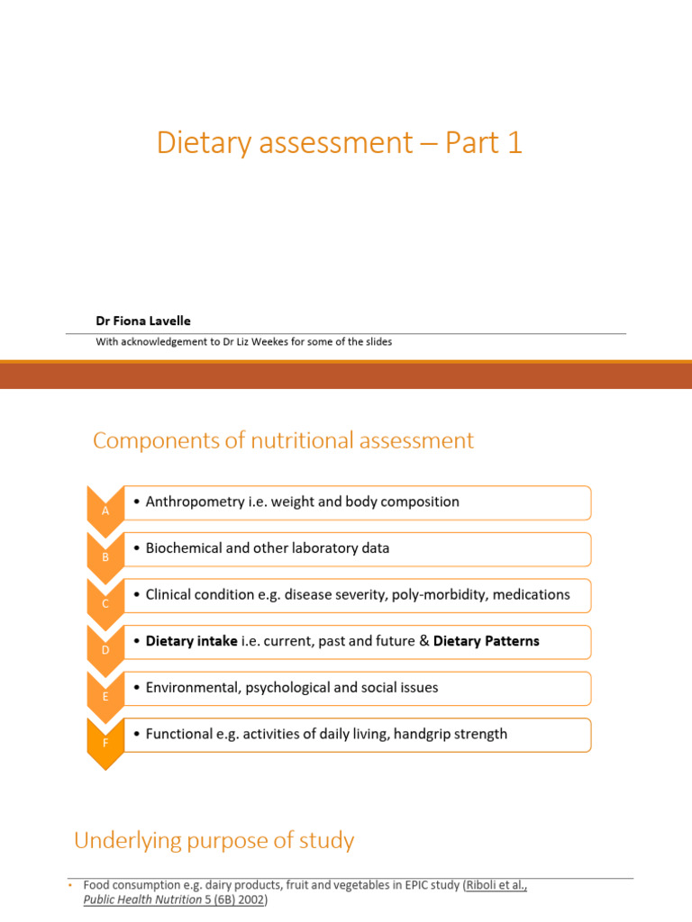 Nutritional Assessment Overview | PDF | Diet (Nutrition) | Diet & Nutrition