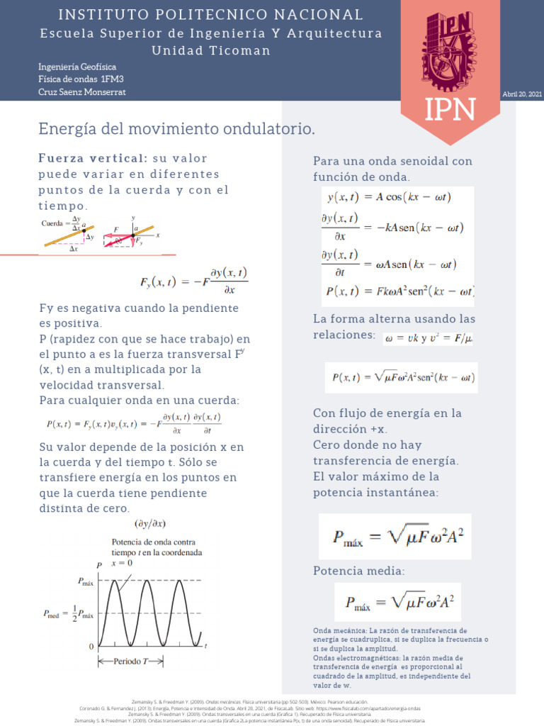 Energía en Movimiento Ondulatorio | PDF