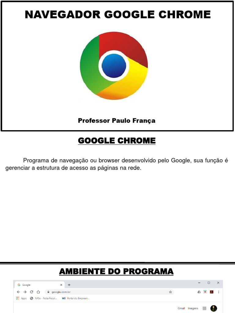 Navegador Google Chrome | PDF | Botão Ctrl | Teclado de computador