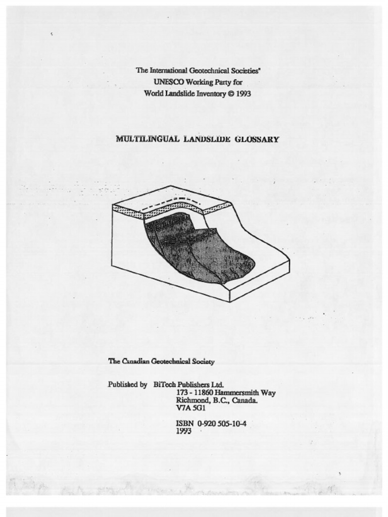Multilingual Landslide Glossary 1993 Version | PDF