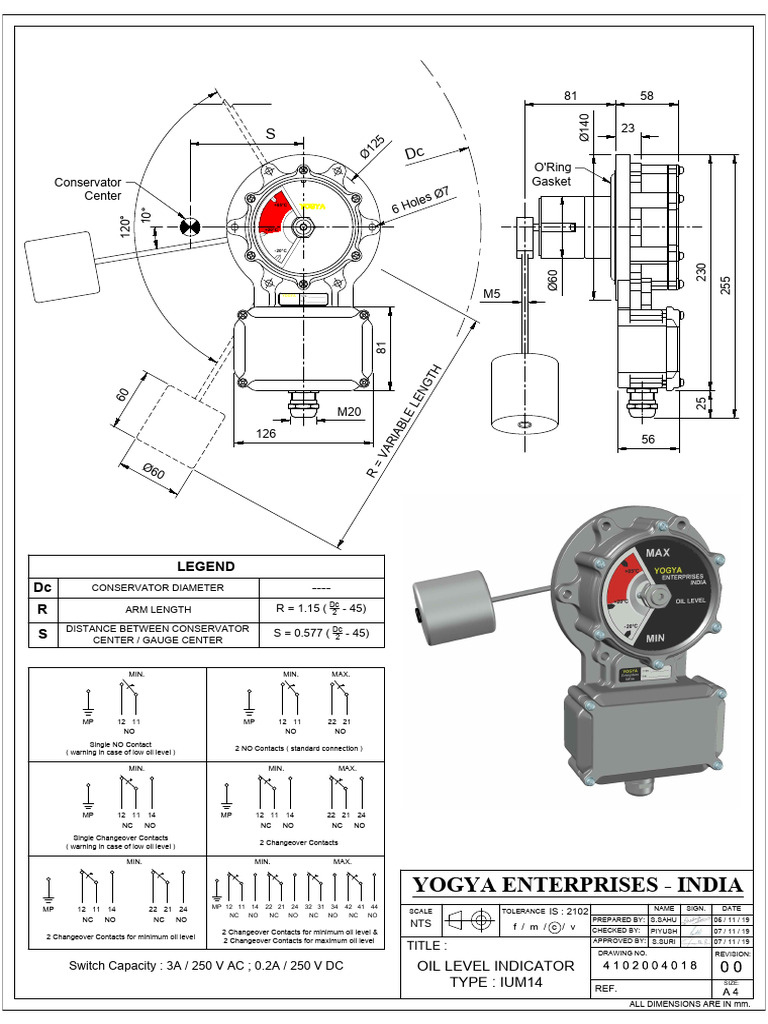 Oil Level Indicator Specifications | PDF