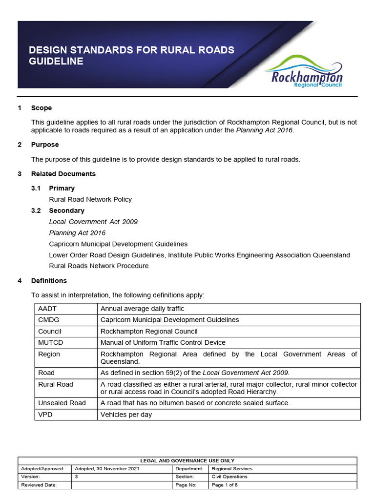 Design Standards For Rural Roads Guideline V3 | PDF | Technology ...
