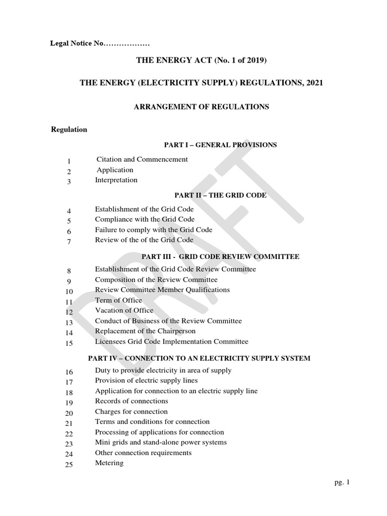 The Energy Electricity Supply Regulations 00000002 | PDF | Electric ...