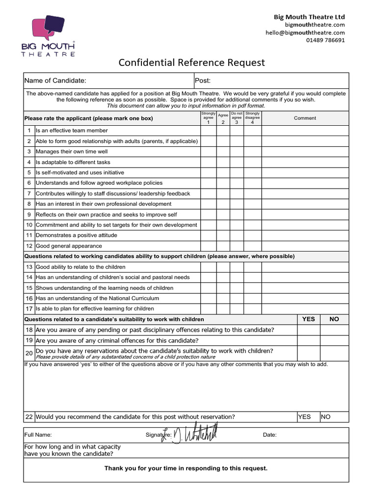 Reference Request - Madeline Claire Bailey | PDF